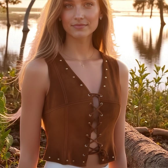 Wilsons Leather | Tops | Wilsons Leather Maxima Vest Lace Up Cowgirl ...